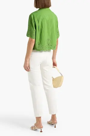 Simkhai Keyla Cropped Broderie Anglaise Shirt