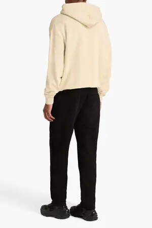 Off-White Flocked French Cotton-terry Hoodie - Beige