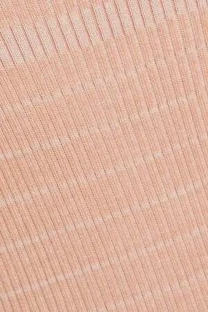 Victoria Beckham Striped Ribbed Silk And Cotton-blend Top