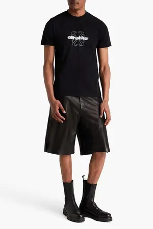 Off-White Flocked Cottonjersey Tshirt - Black