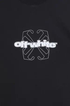 Off-White Flocked Cottonjersey Tshirt - Black