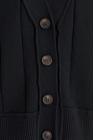 Victoria Beckham Ribbed Cotton-blend Cardigan