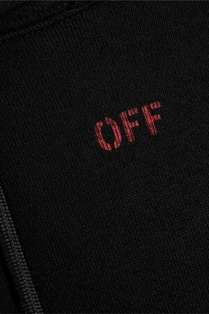 Off-White Printed French Cotton-terry Hoodie - Black