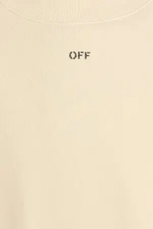 Off-White Printed French Cotton-terry Sweatshirt - Beige