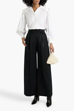 Simone Rocha Pleated Wide-leg Crepe Pants