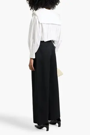 Simone Rocha Pleated Wide-leg Crepe Pants