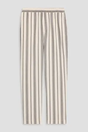 Officine Générale Walter Striped Cotton Pants - Ecru