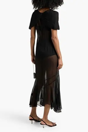 Simone Rocha Cape-effect Silk-chiffon Maxi Dress
