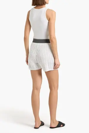 Brunello Cucinelli Open-knit Cotton Shorts
