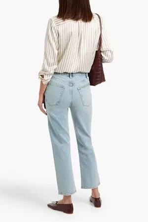 FRAME Slim Pocket Striped Satin Shirt