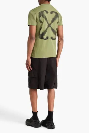 Off-White Printed Cottonjersey Tshirt - Leaf Green