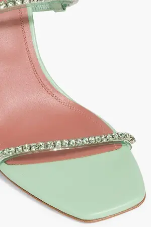 Amina Muaddi Gilda 95 Crystal-embellished Mules - Mint