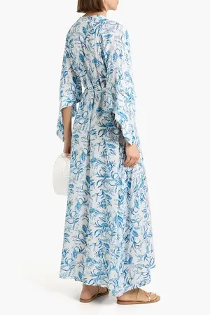 Melissa Odabash Edith Printed Voile Kaftan - Blue