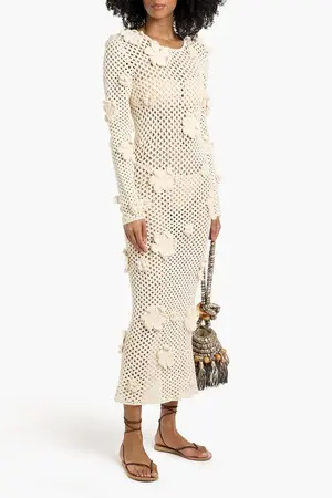 THE ELDER STATESMAN Crocheted Cotton Maxi Dress