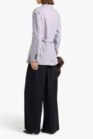 Brunello Cucinelli Hemp And Linen-blend Twill Blazer - Lilac