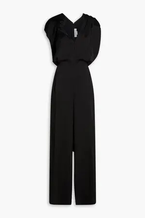 Victoria Beckham Satin-crepe Wide-leg Jumpsuit - Black
