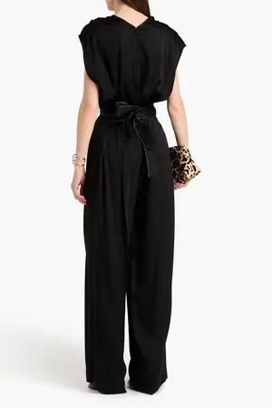 Victoria Beckham Satin-crepe Wide-leg Jumpsuit