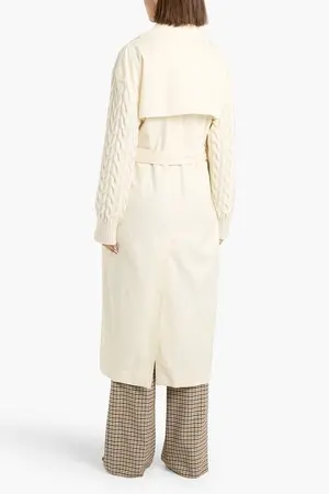 Max Mara Cicladi Cable-knit Paneled Wool-blend Twill Trench Coat