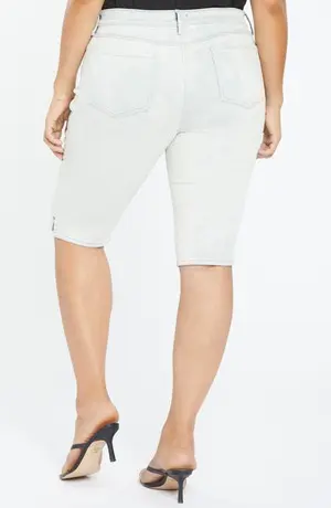 NYDJ Side Slit Denim Bermuda Shorts