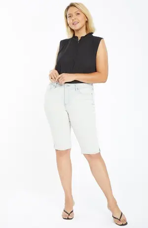 NYDJ Side Slit Denim Bermuda Shorts