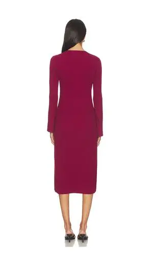 Hatch Odette Ribbed Midi Dress - Raspberry