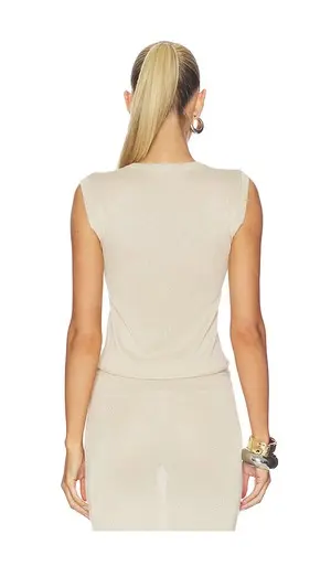 LA PORTE Willa Knit Tank Top - Champagne
