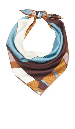 Faithfull The Brand Soleil Head Scarf In Brown,baby Blue - Notte