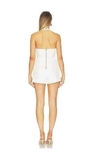 Minkpink Cove Denim Halter Playsuit