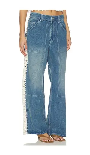 Sea Stasia Denim Jeans With Macrame Trim