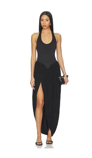 Nbd Rowenna Maxi Dress With Halterneck And Side Slit