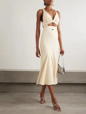 Rabanne Cutout Crepe Midi Dress