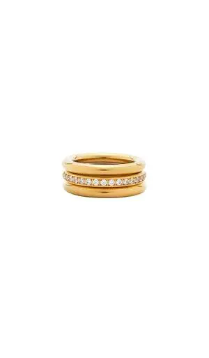 NATALIE B JEWELRY Tessa Trio Ring Set In Metallic - Gold