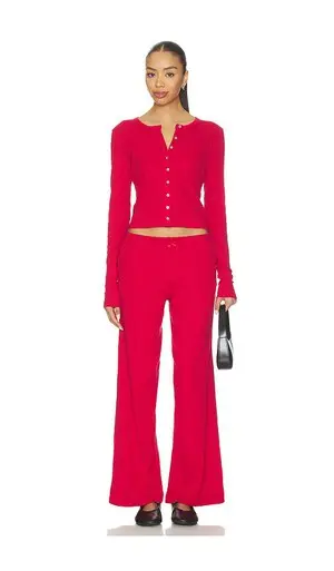 RAT BOI Pointelle Cardigan - Cherry