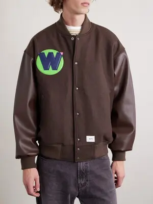 WTAPS Logo-appliquéd Panelled Jacket - Brown