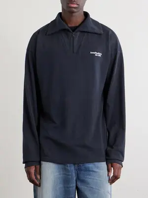 Acne Studios Logo-embroidered Half-zip Sweater
