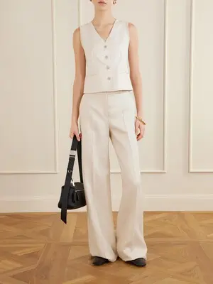 Max Mara Calibri Cable-knit Linen Vest - Neutrals