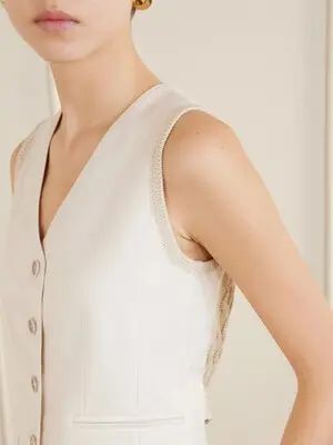 Max Mara Calibri Cable-knit Linen Vest - Neutrals