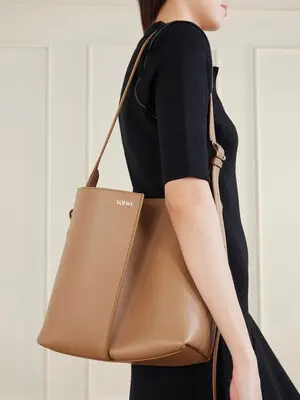 Loewe Bilbao Medium Pleated Leather Shoulder Bag - Brown