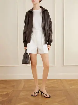 Max Mara Pleated Cotton-blend Tailored Shorts