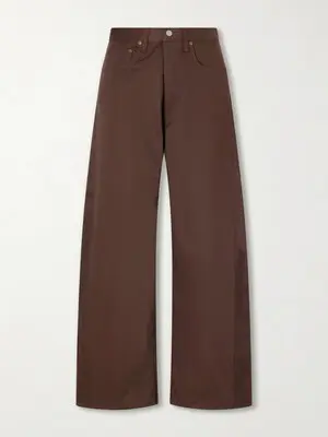 SSSTEIN High-rise Wide-leg Cotton Trousers