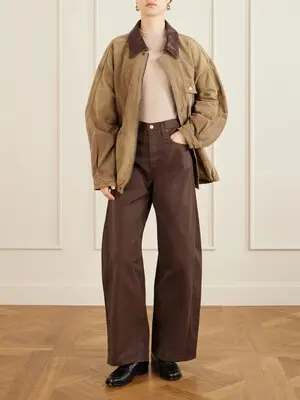SSSTEIN High-rise Wide-leg Cotton Trousers