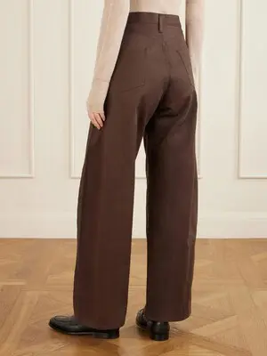 SSSTEIN High-rise Wide-leg Cotton Trousers