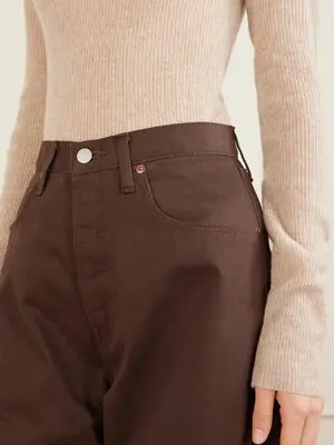 SSSTEIN High-rise Wide-leg Cotton Trousers