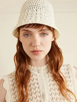 ERES Carats Crocheted Sun Hat - Neutrals
