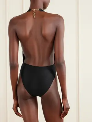 Saint Laurent Gathered Halterneck Swimsuit