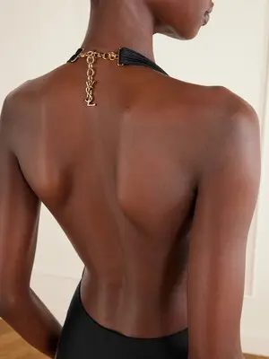 Saint Laurent Gathered Halterneck Swimsuit