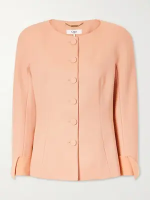 Chloé Wool-crepe Jacket - Pink