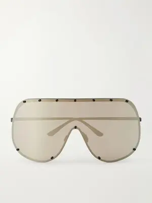 Rick Owens Shield Aviator-style Stainless Steel Sunglasses