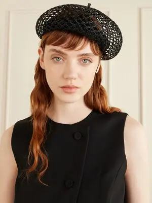 GIGI BURRIS MILLINERY Coco Open-knit Straw Beret