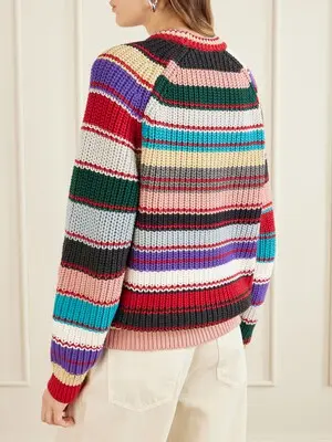 Aimé Leon Dore Striped Crewneck Cotton-knitted Sweater